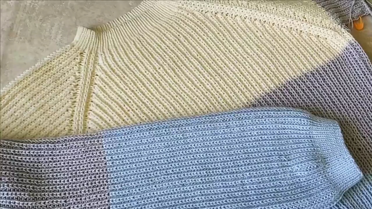 ✨️Как спрятать кончики,в двустороннем джемпере, в полосатике✨️Вяжем узор✨️
