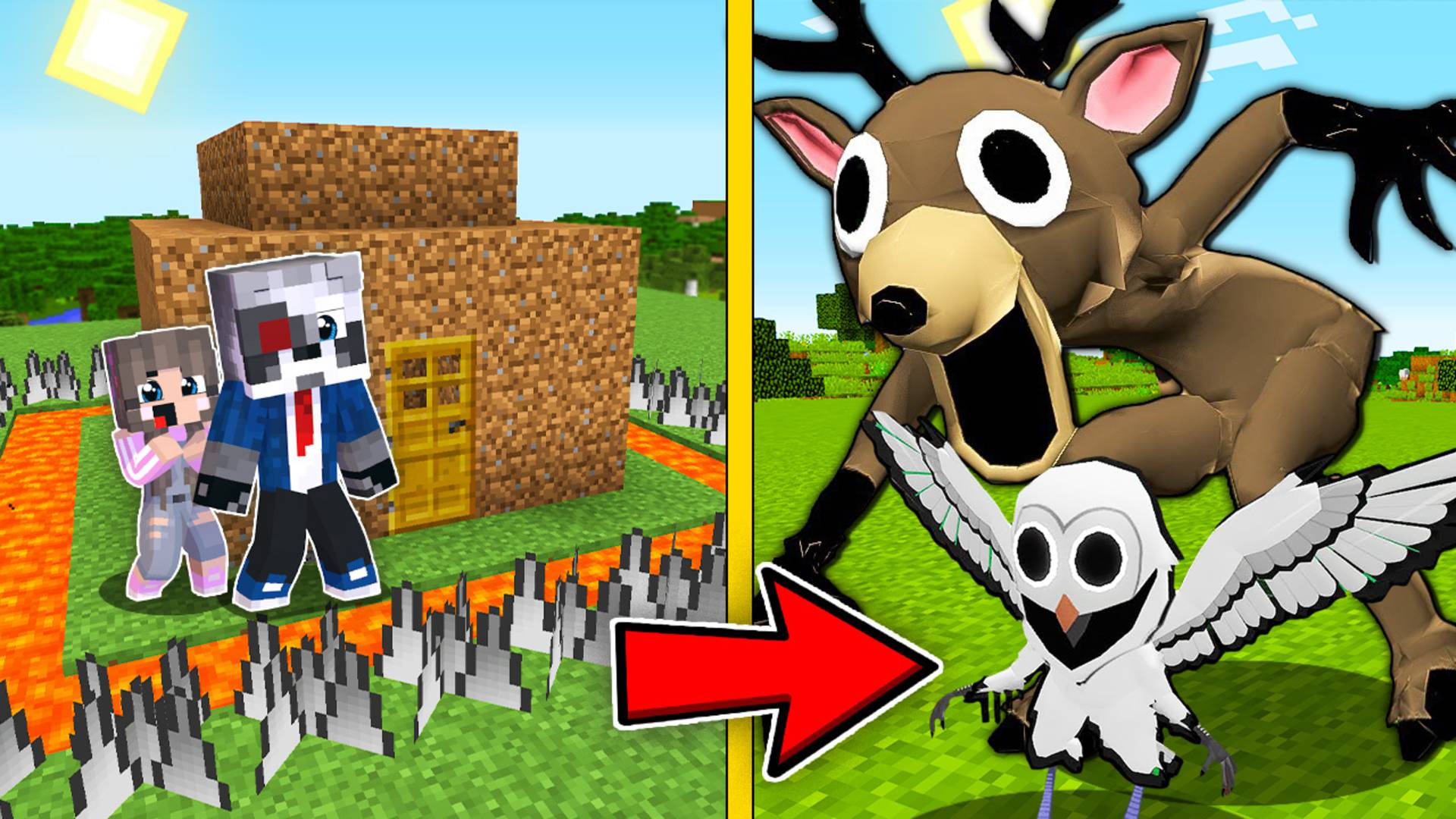 ОЛЕНЬ 99 НОЧЕЙ В ЛЕСУ ПРОТИВ САМЫЙ ЗАЩИЩЕННЫЙ ДОМ в МАЙНКРАФТ НУБ И ПРО РОБЛОКС MINECRAFT ФИЛЬМ