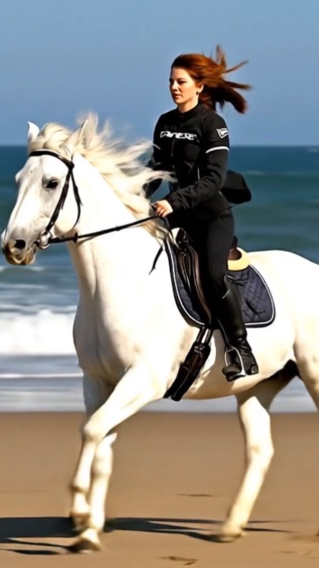 Байкерша на белом коне