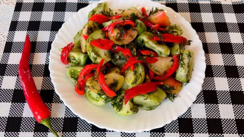 Салат из ЗЕЛЕНЫХ ПОМИДОРОВ // Вкусная закуска//