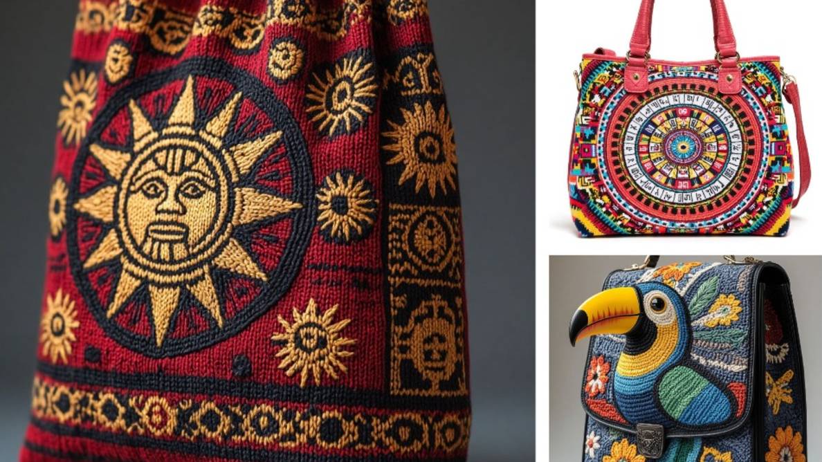 СУМКИ с мексиканскими узорами от AI. ВЯЗАНИЕ. Подборка №1.