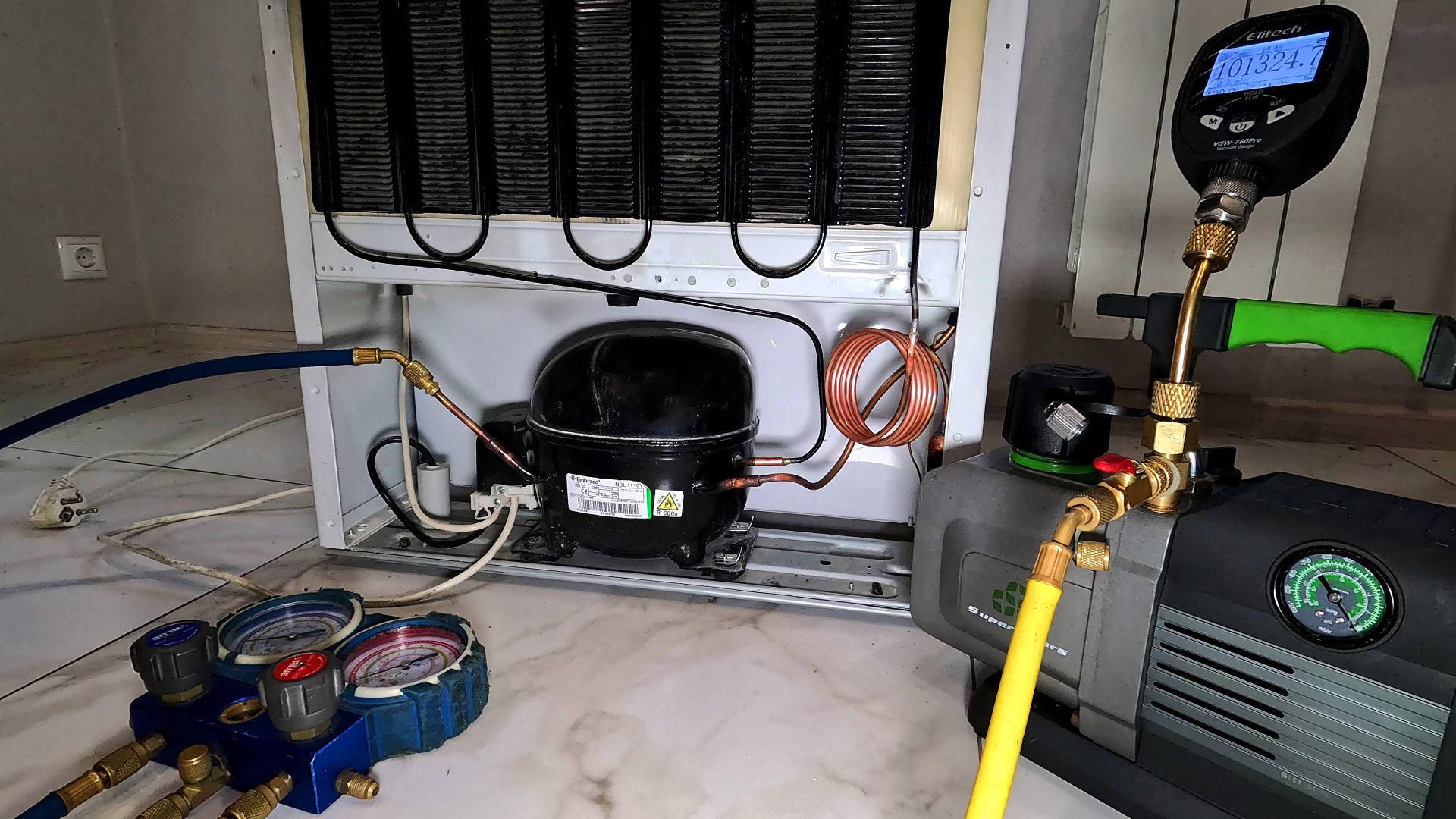 Холодильник Gorenje. Опрессовка, утечка, промывка