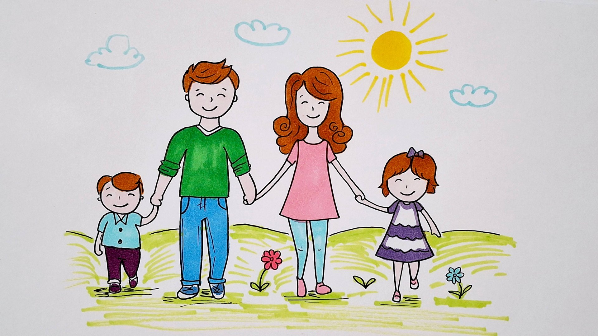 Как нарисовать Семью/ День Семьи рисунки для срисовки