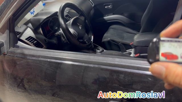 Mitsubishi Outlander XL установка кнопки стар-стоп и сигнализации, камеры, магнитолы