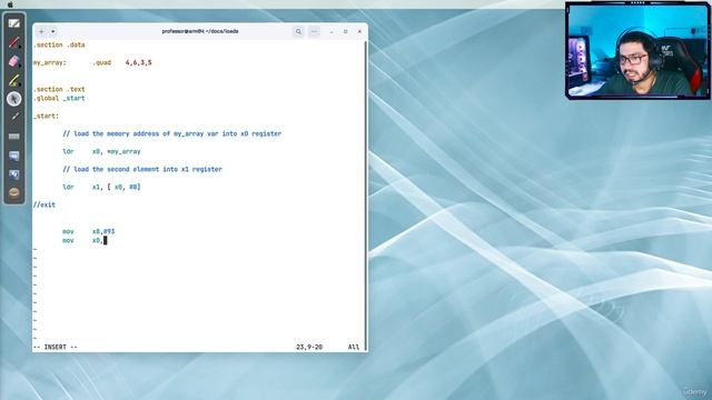 5.6 -Loading 8 byte sized data from an array using register relative addressing