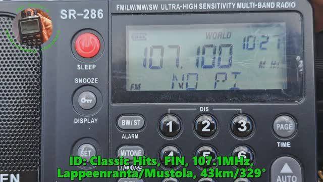 14.08.2025 10:27UTC, [Local], Classic Hits, Финляндия, 107.1МГц, 43км