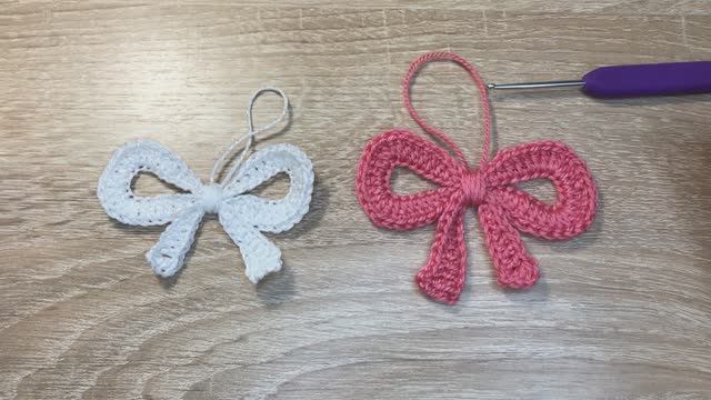 НОВОГОДНИЕ БАНТИКИ КРЮЧКОМ/ ВИНТАЖНЫЕ ИГРУШКИ НА ЕЛКУ