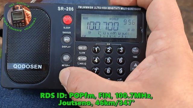 14.08.2025 09:56UTC, [Local], POPfm, Финляндия, 100.7МГц, 46км