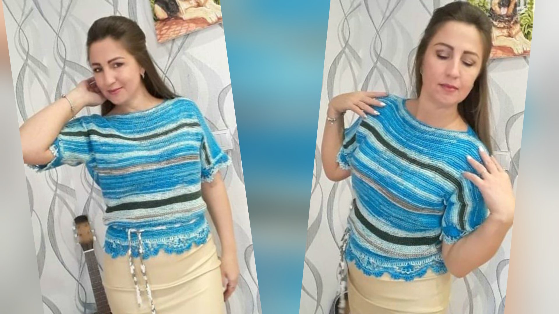 ✨️Хлопковый топ Спицы+Крючок ✨️Мастер класс ✨️