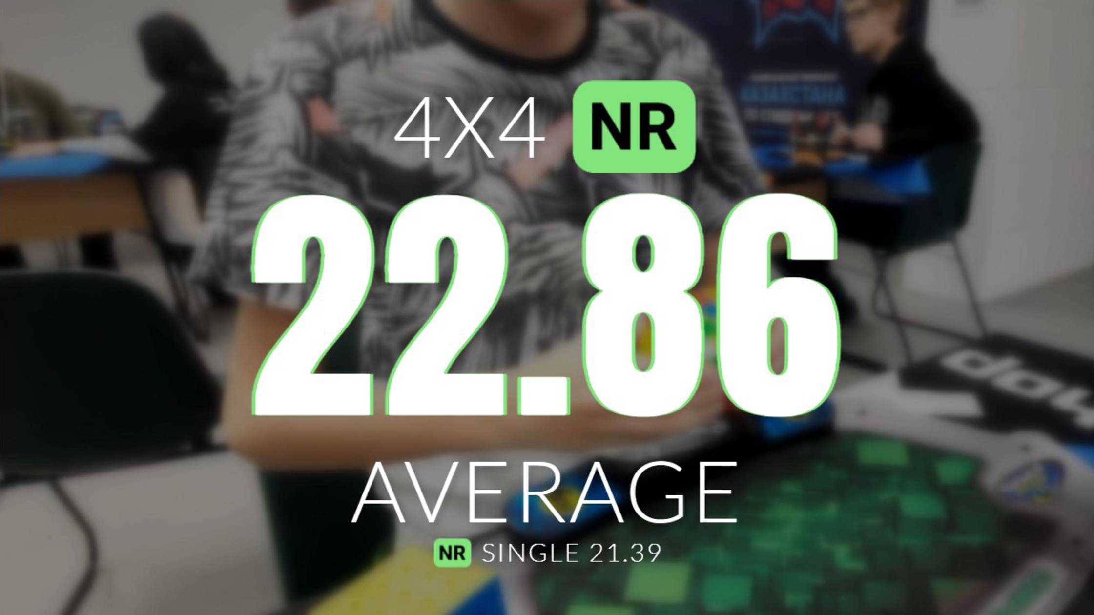 NR [22.86] 4x4 Average (21.39 NR Single) // Cubing Kazakhstan Nationals 2023