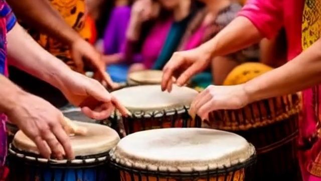 ИГРА НА АФРИКАНСКИХ БАРАБАНАХ ДЖЕМБЕ