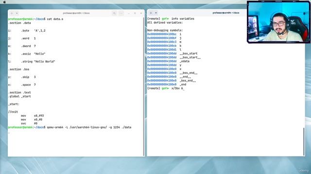 5.2 -How to examine our ARM binary program data dynamically in GDB