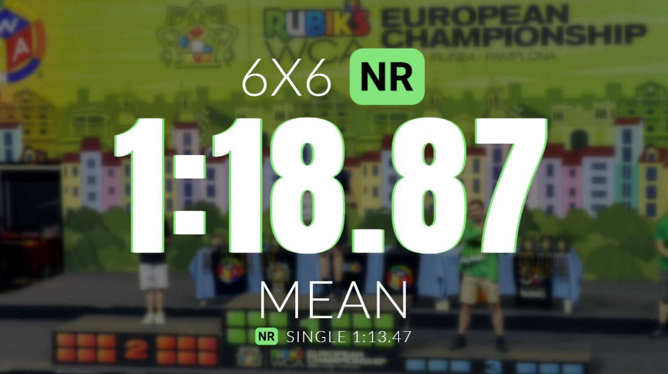 🥈 NR [1:18.87] 6x6 Mean |ER4/WR13| // |2nd place| Rubik's WCA European Championship 2024