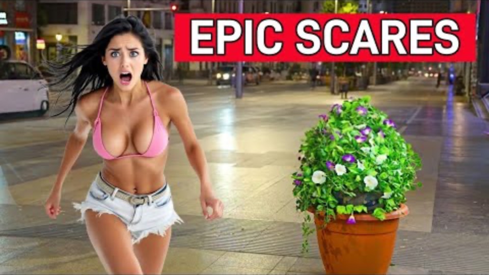 Chicas Hermosas se Encuentran al Hombre Arbusto en Madrid y Pasa Esto !!