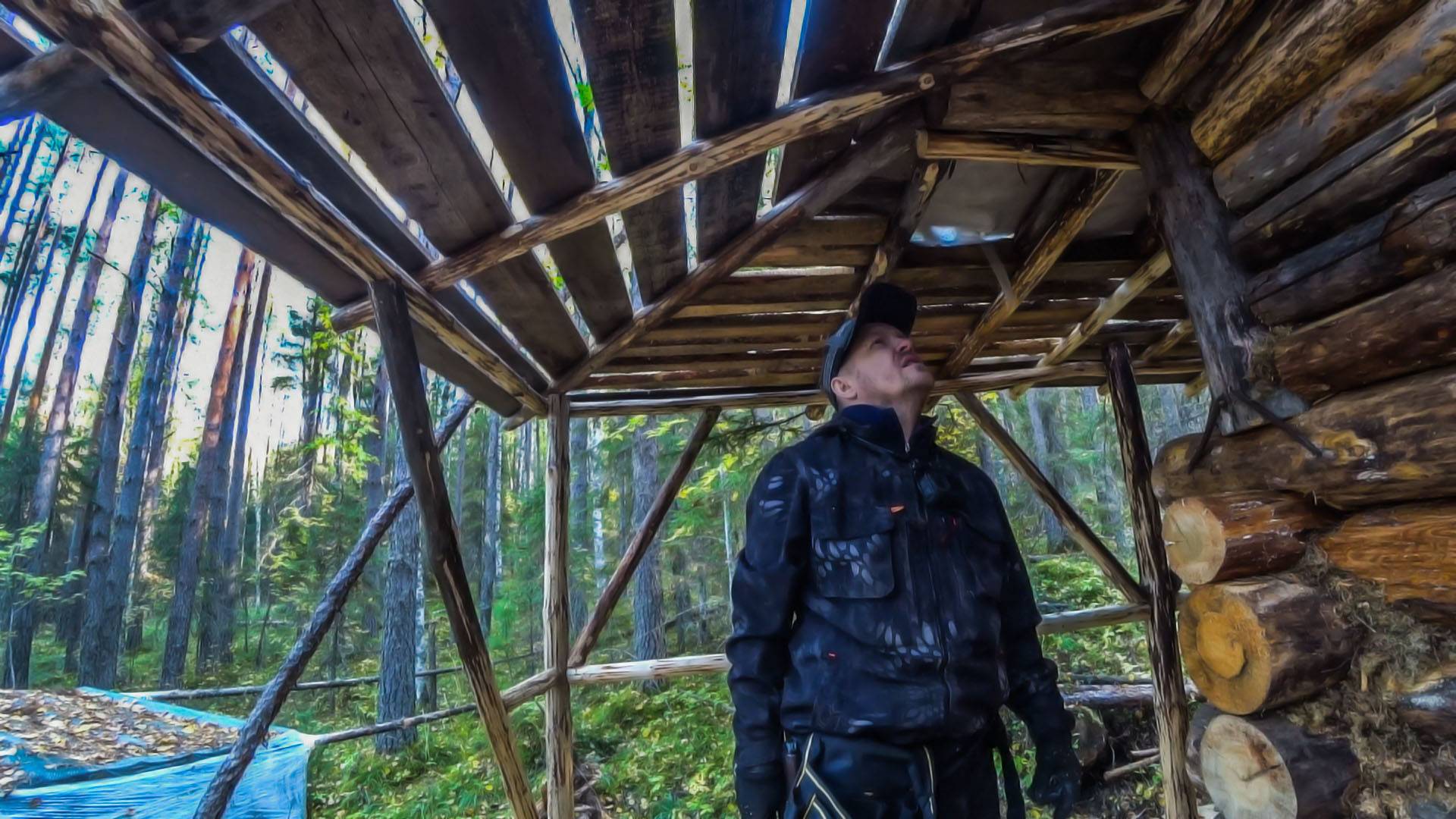 Строю хижину у реки. Самый уединенный дом в лесу. Смотрите, что я с него вижу.