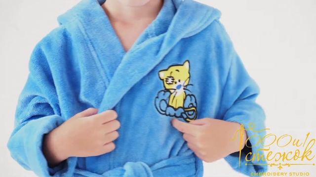 Детский бамбуковый халат Малыш (Голубой) - 1000 и 1 стежок