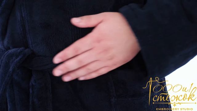 Мужской турецкий премиум халат из тригабамбука Coragio (Синий) - 1000 и 1 стежок
