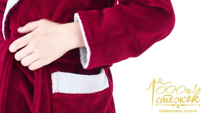 Подростковый бамбуковый халат Athletic Junior (Бордо) - 1000 и 1 стежок