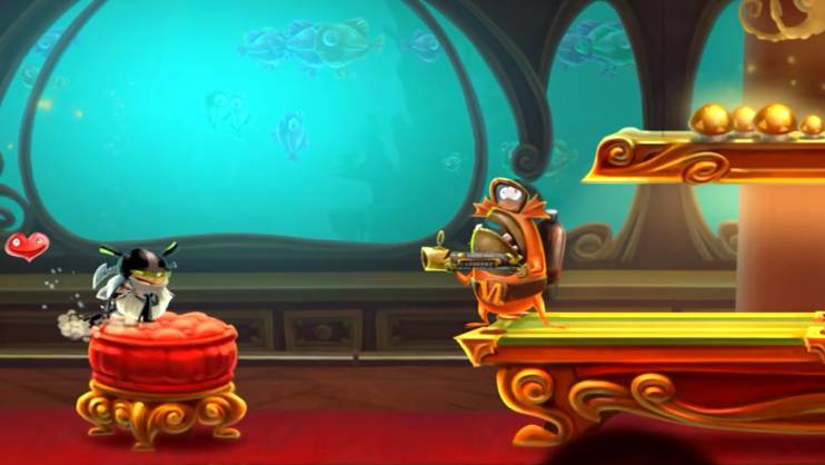 Прохождение игры Rayman Legends, 3 этап эпизод 20 000 люмов под водой. Глубинный особняк