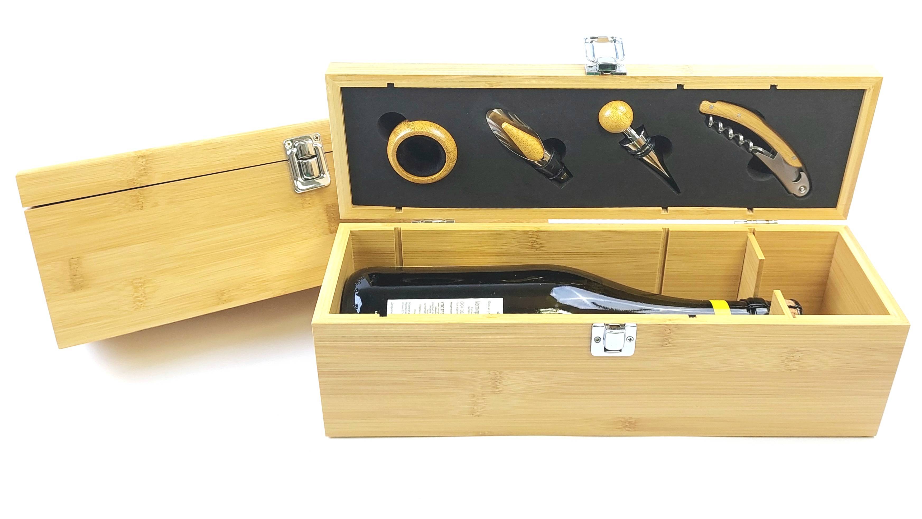 Футляр для бутылки и набор для вина на 4 предмета Vinotech 19104