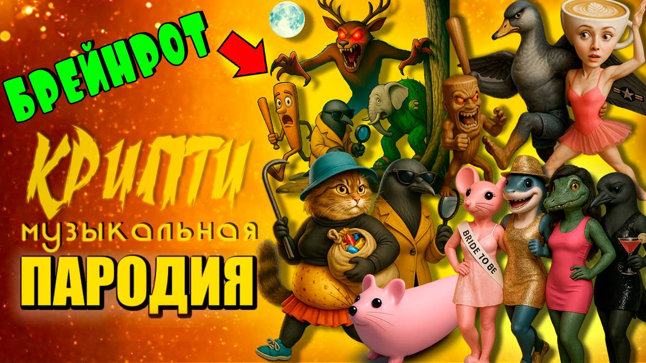 ТОП 10 - АНИМАЦИЯ - ОЛЕНЬ МОНСТР против БРЕЙНРОТ Итальянские мемы НО ДЕВУШКИ - КРИПТИ пародия