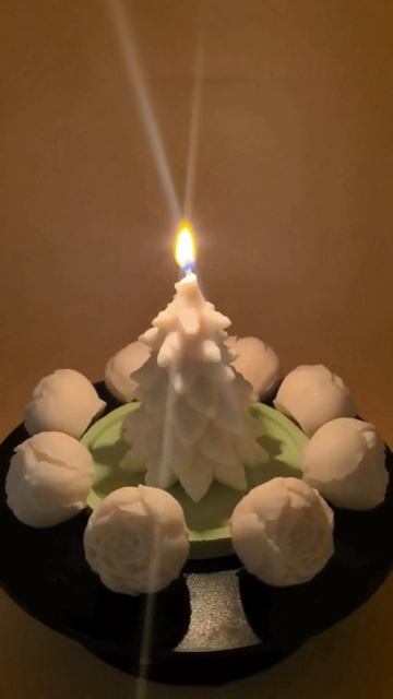 Свечи ручной работ. Новогодняя елочка.