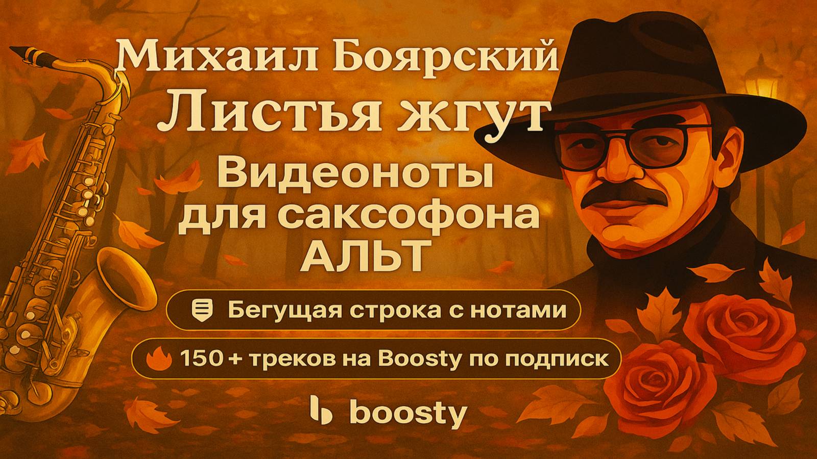 🎷 Sax Alto — Михаил Боярский — Листья жгут | Видеоноты + PDF + Минус