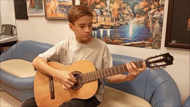 Игра на гитаре - этюд. Исполняет Сергей С.