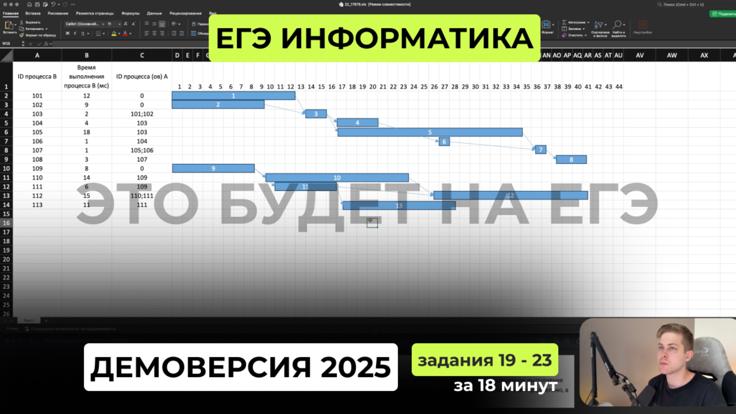 Подготовка к ЕГЭ 2026. Демоверсия ЕГЭ по информатике 2025. Задания 19 - 23 за 18 минут
