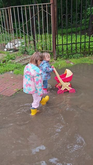 Дождик, я иду по лужам