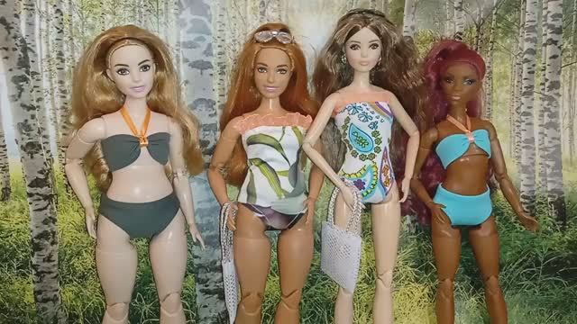 Обзор на Купальники для Барби и новые два фона+растения