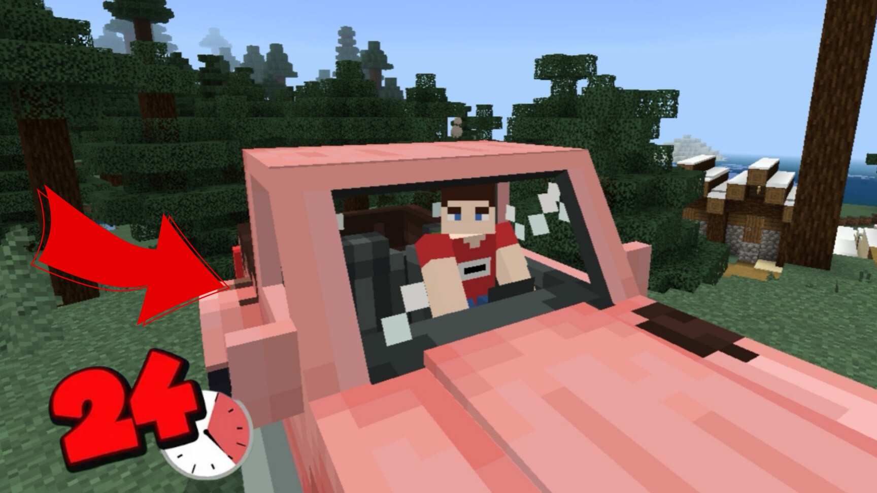 Я провел 24 часа на этой машине в Майнкрафте | ManeLego minecraft