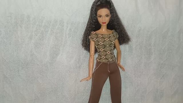 Обзор на одежду для Барби от Виана - брюки и кофточка