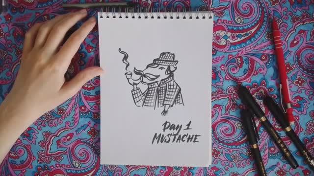 Inktober 2025 Day 1 - MUSTACHE Инктобер - День 1 - Усы Рисую своих любимых капибар