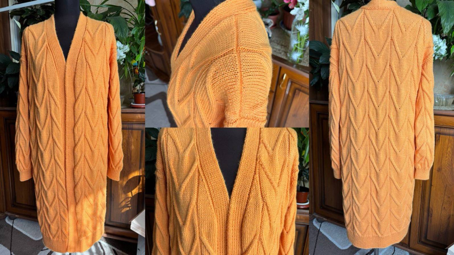 обЪяснение,как вязала кардиган МОРКОВКА