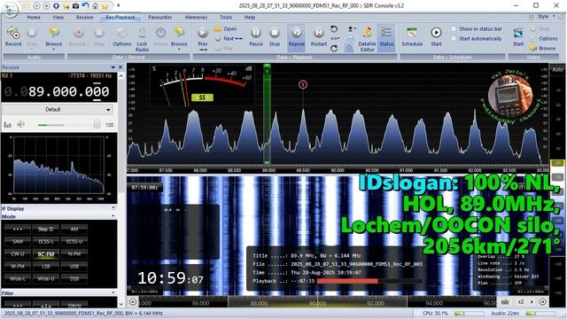 28.08.2025 07:59UTC, [Es], Предположительно 100% NL, Нидерланды, 89.0МГц, 2056км