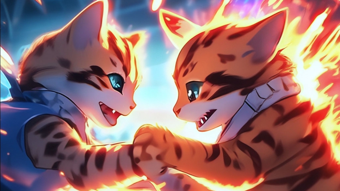 Котики делят ночную кухню:)