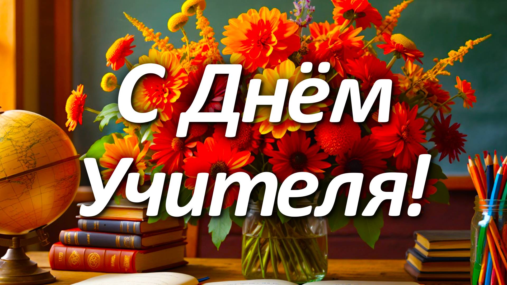 С днём учителя поздравление от души 💐