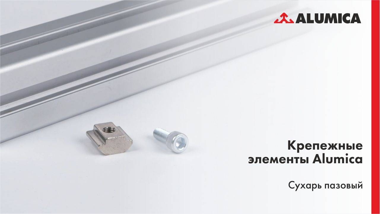 Сухарь пазовый для конструкционного алюминиевого профиля Alumica