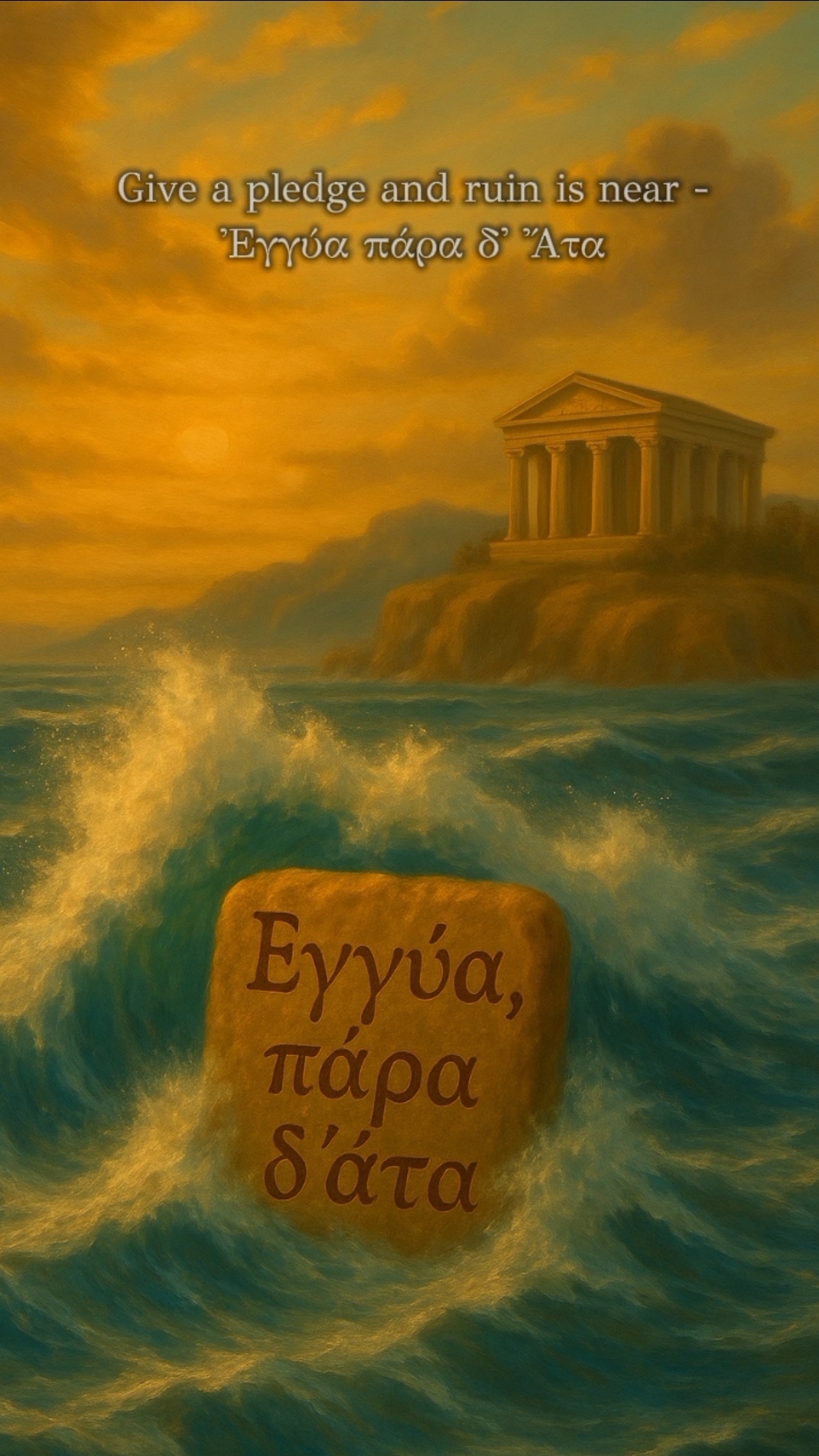 A Pledge, Ruin Near: Ancient Greek Wisdom for English Learners. Поручительство — путь к погибели.
