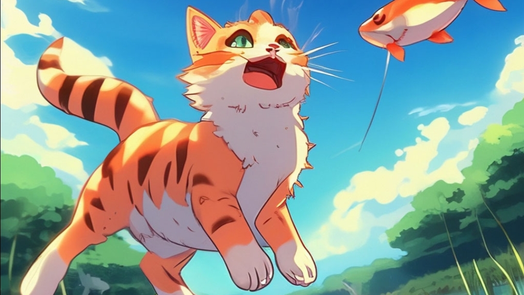 Котик веселится ночью:)