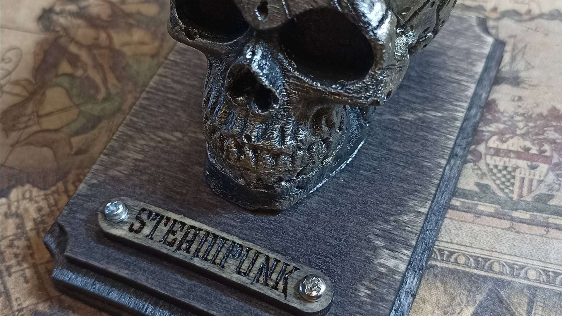 как сделать стимпанк череп?