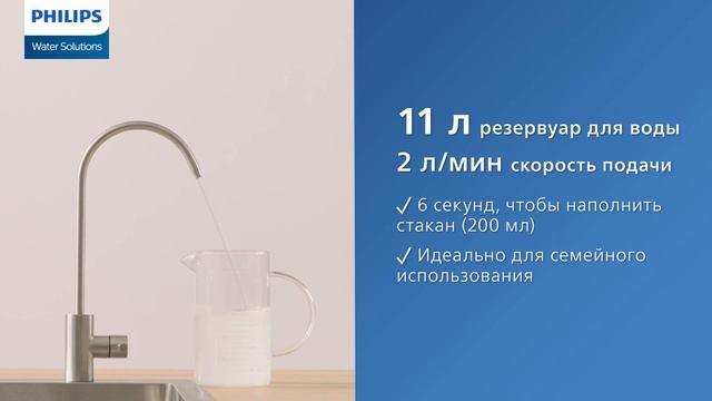 AUT3268/10 — обратноосмотическая проточная система 4-уровневой фильтрации воды PHILIPS