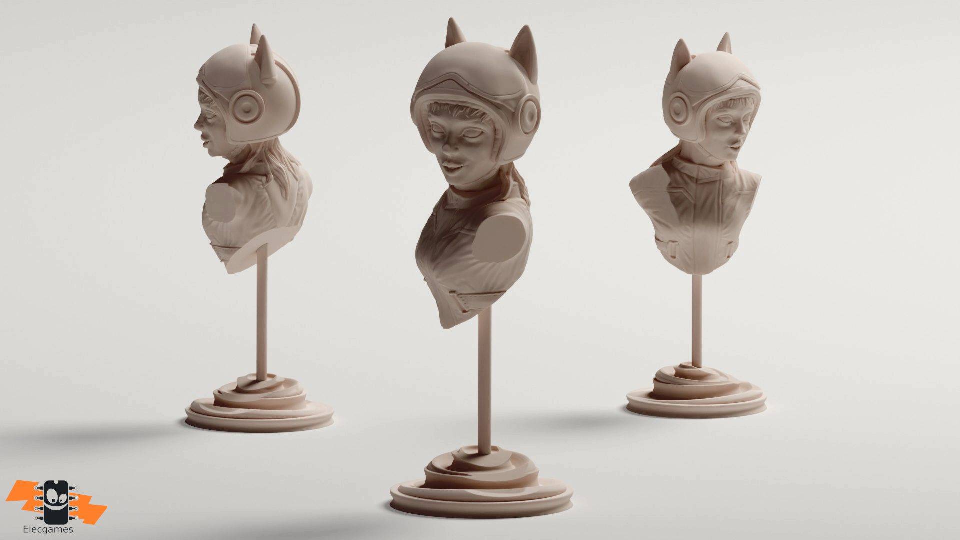 3D моделирование бюст Мотогонщицы