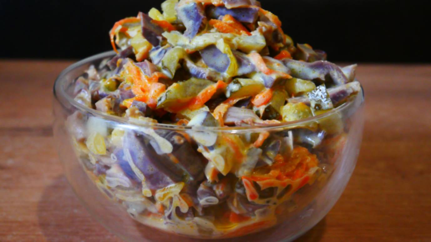 Салат из желудков: Пошаговый рецепт! Легко, быстро и вкусно! 😋