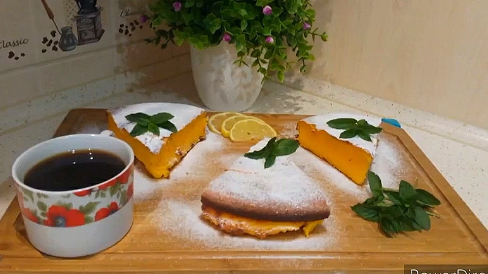 Вкусный творожно тыквенный пирог! Готовиться бысто, просто и вкусно!