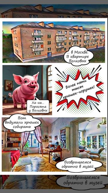 Видеокомикс "Поросенок Хрюнтик в музее".