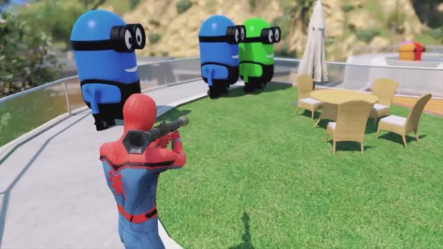 Человек паук против МИНЬЕНОВ В ГТА 5