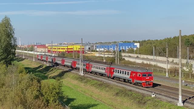 Электропоезд ЭТ2М-125, перегон Славянка - Колпино