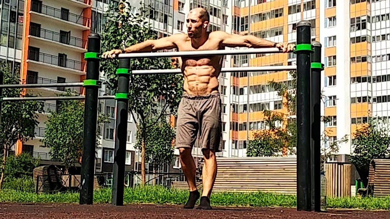 500+ Отжиманий на брусьях за 20 минут в жару +30°C #motivation